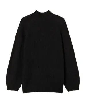 TWINSET Turtleneck Ribbed Sweater - Black