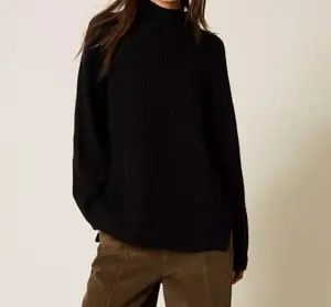 TWINSET Turtleneck Ribbed Sweater