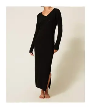 TWINSET V-neck Textured Knit Dress