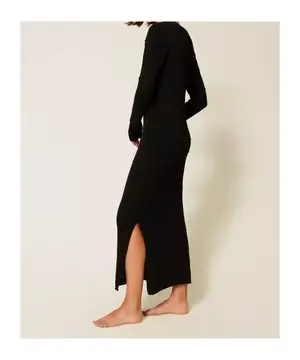 TWINSET V-neck Textured Knit Dress