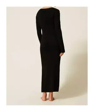 TWINSET V-neck Textured Knit Dress