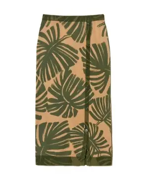 TWINSET Leaf-print Midi Skirt - Green