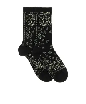 Alanui All Over Bandana Socks - Black
