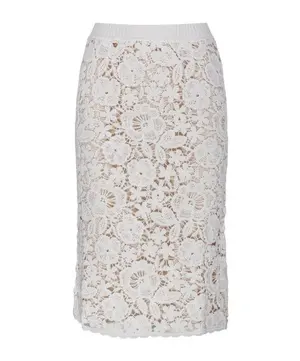 P.a.r.o.s.h Floral Embroidered Midi Skirt