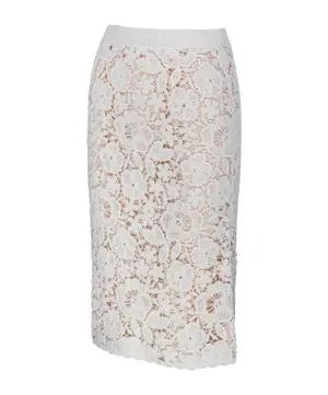 P.a.r.o.s.h Floral Embroidered Midi Skirt