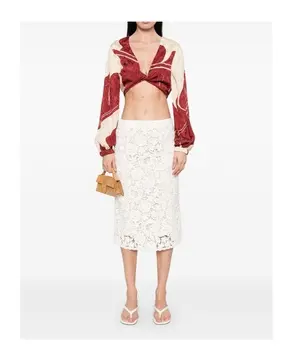 P.a.r.o.s.h Floral Embroidered Midi Skirt