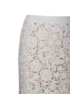 P.a.r.o.s.h Floral Embroidered Midi Skirt