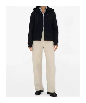 Burberry Logo Embroidered Zip-up Hoodie