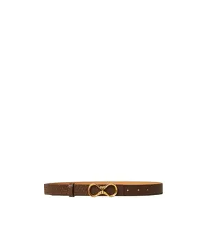 TWINSET Textured Leather Belt - Brown