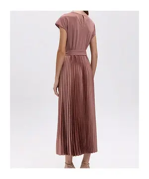 Max Mara Pleated Midi Dress - Brown