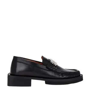 GANNI Logo Plaque Slip-on Loafers - Black