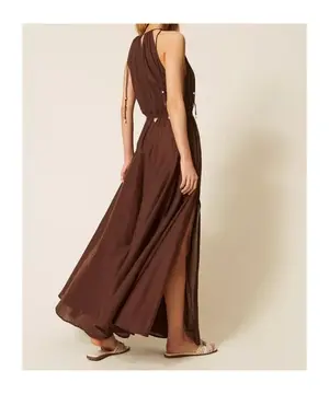 TWINSET Halter Slit Maxi Dress