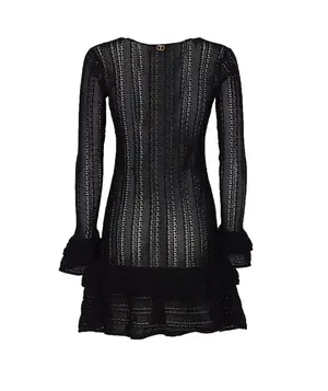 TWINSET Flounce Detailed Short Knitted Dress
