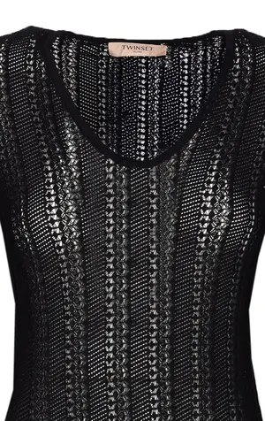 TWINSET Flounce Detailed Short Knitted Dress