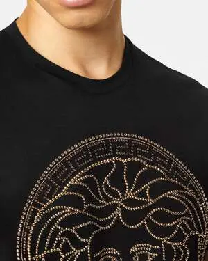 Versace Medusa Head Embellished Crewneck T-shirt