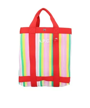 A.p.c. Striped Pocket Tote Bag - Red