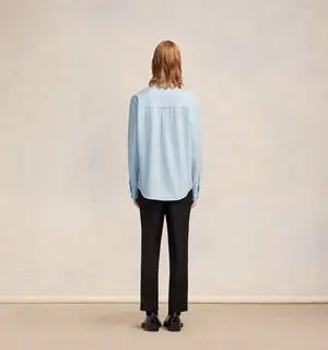 AMI Paris Logo-embroidered Striped Cotton Shirt