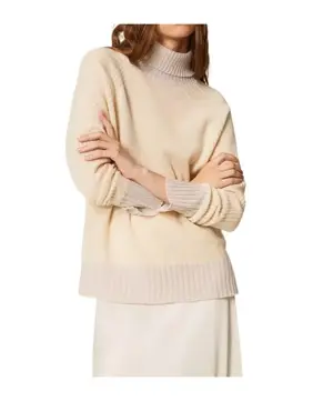 TWINSET Long-sleeved Turtleneck Jumper - Nude