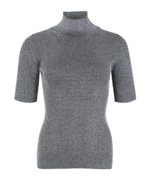 Missoni Ribbed Mock-neck Knitted Top - Gray