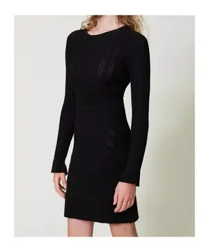 TWINSET Mixed Stitches Short Knit Dress