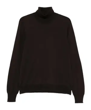 Tagliatore Roll-neck Long-sleeve Sweater - Dark Brown