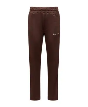 Palm Angels Logo Embroidered Trousers - Brown