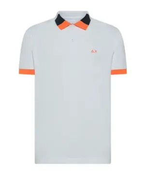 SUN 68 Contrast Trim Polo Shirt - White