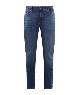 7 For All Mankind Logo Patch Skinny Jeans - Blue