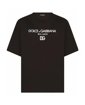 Dolce & Gabbana Dolce Gabbana Logo Printed Crewneck T-shirt - Black