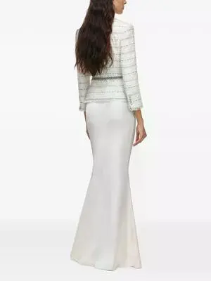 SELF-PORTRAIT Bouclé Satin Maxi Dress