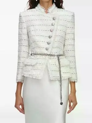 SELF-PORTRAIT Bouclé Satin Maxi Dress