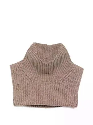Soeur Gad Ribbed-knit High-neck Scarf - Neutrals