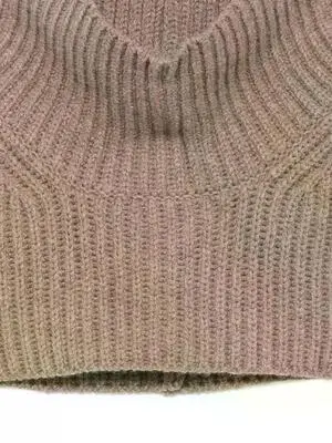 Soeur Gad Ribbed-knit High-neck Scarf - Neutrals