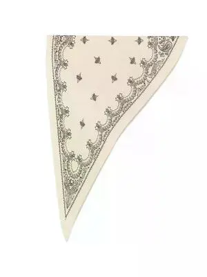 Destin Paisley-print Wool Scarf Neutrals