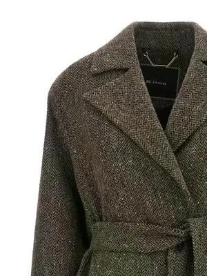 Kiton Chevron-weave Belted Coat