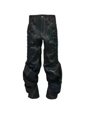 JUNTAE KIM Laser-slashed Twist Jeans