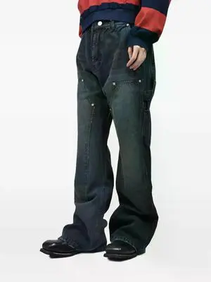 PROTOCOL INDEX Washed-effect Carpenter Bootcut Jeans