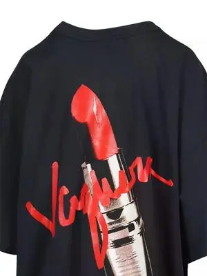 Vaquera Lace-trimmed Lipstick-print T-shirt Dress - Black