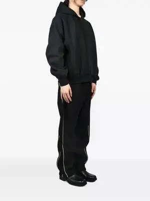 ESSENTIALS Logo-print Zip-up Hoodie - Black
