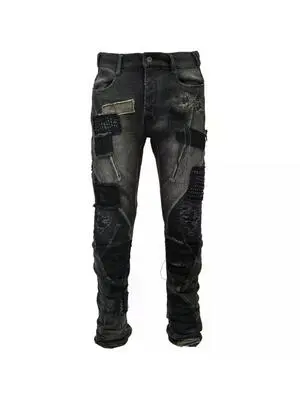 D HYGEN Patchwork Distressed Jeans - Black