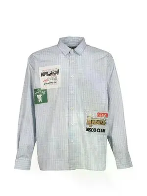AMBUSH Patch-detail Checked Long-sleeved Shirt - Blue