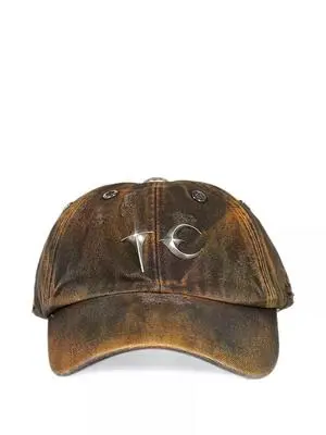 THUG CLUB Washed Distressed Baseball Cap - Brown