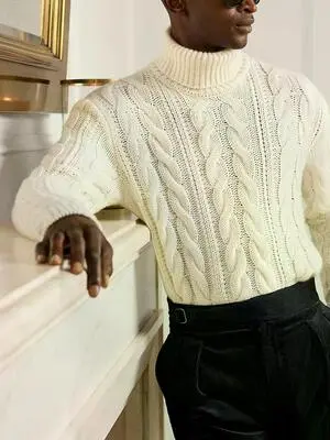 Ralph Lauren Purple Label Cable-knit Roll-neck Sweater