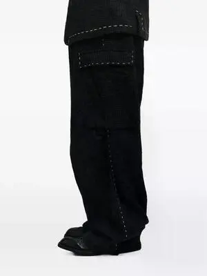 Y’s Houndstooth-pattern Hand-stitched Cargo Trousers