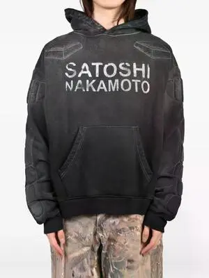 SATOSHI NAKAMOTO Padded Logo-print Hoodie