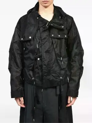 BED J.W. FORD Hooded Grid-texture Jacket