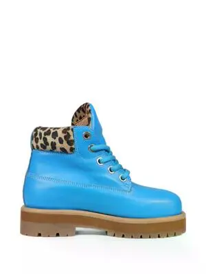 PDF Strada Low Leopard-print Boots - Blue