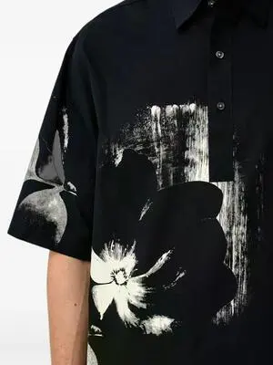Armani Exchange Floral-print Short-sleeve Shirt