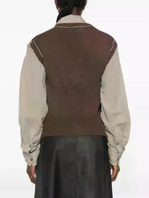 SONIA CARRASCO Knitted-panel Single-breasted Waistcoat