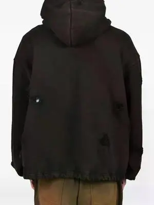 THUG CLUB Distressed Graphic-print Hoodie